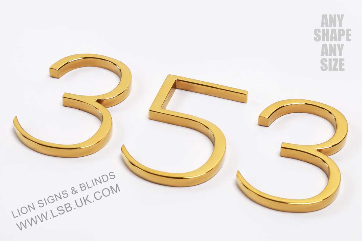 polished gold letters | Lion Signs & Blinds